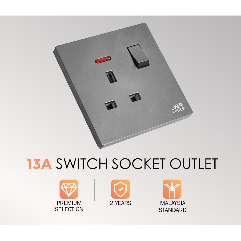 13A Switch Socket Outlet Power Wall Plug ULTRA SLIM Modern Design Space ...