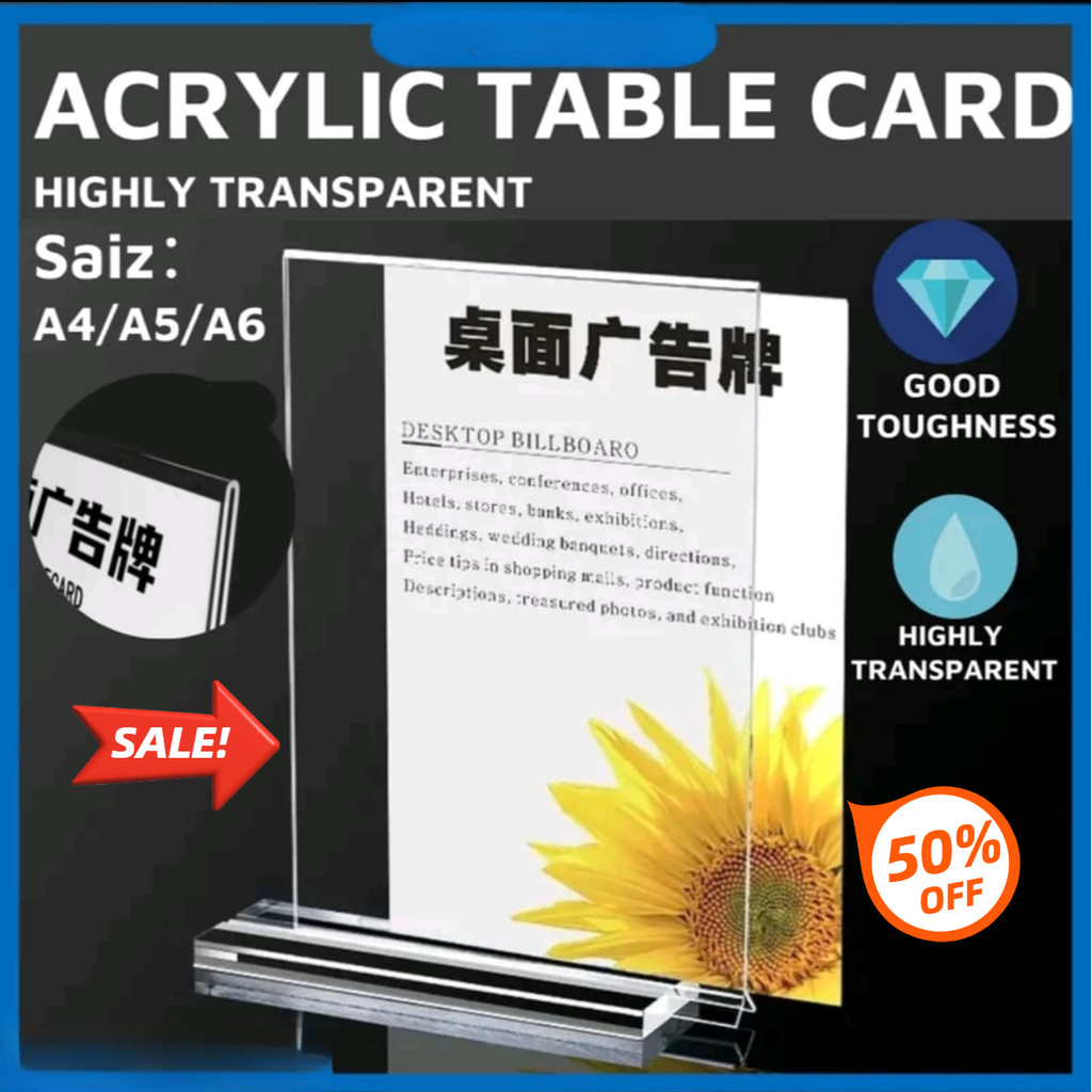 Acrylic Stand A4 Size A5 A6 Size Acrylic T-Shape Display Stand, T Shape ...