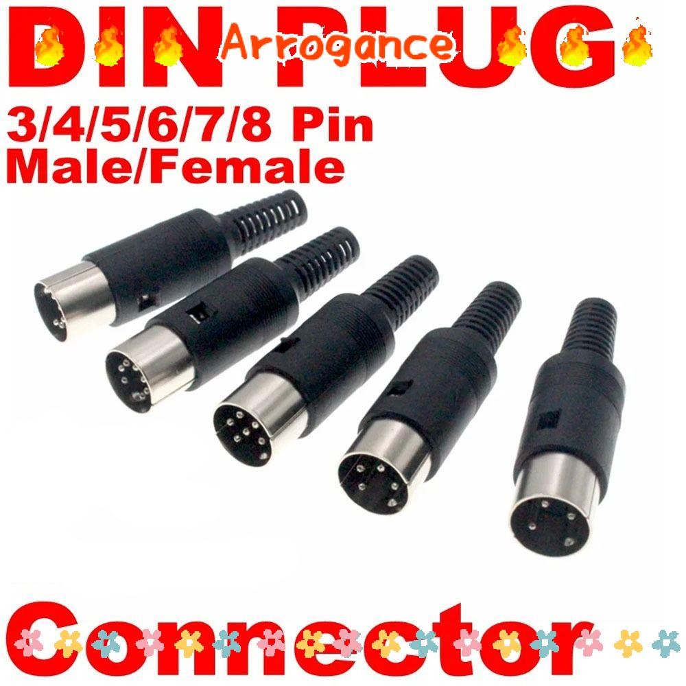 ARROGANCE DIN Male Female Plug, MIDI Power Source Plug Chassis Cable ...