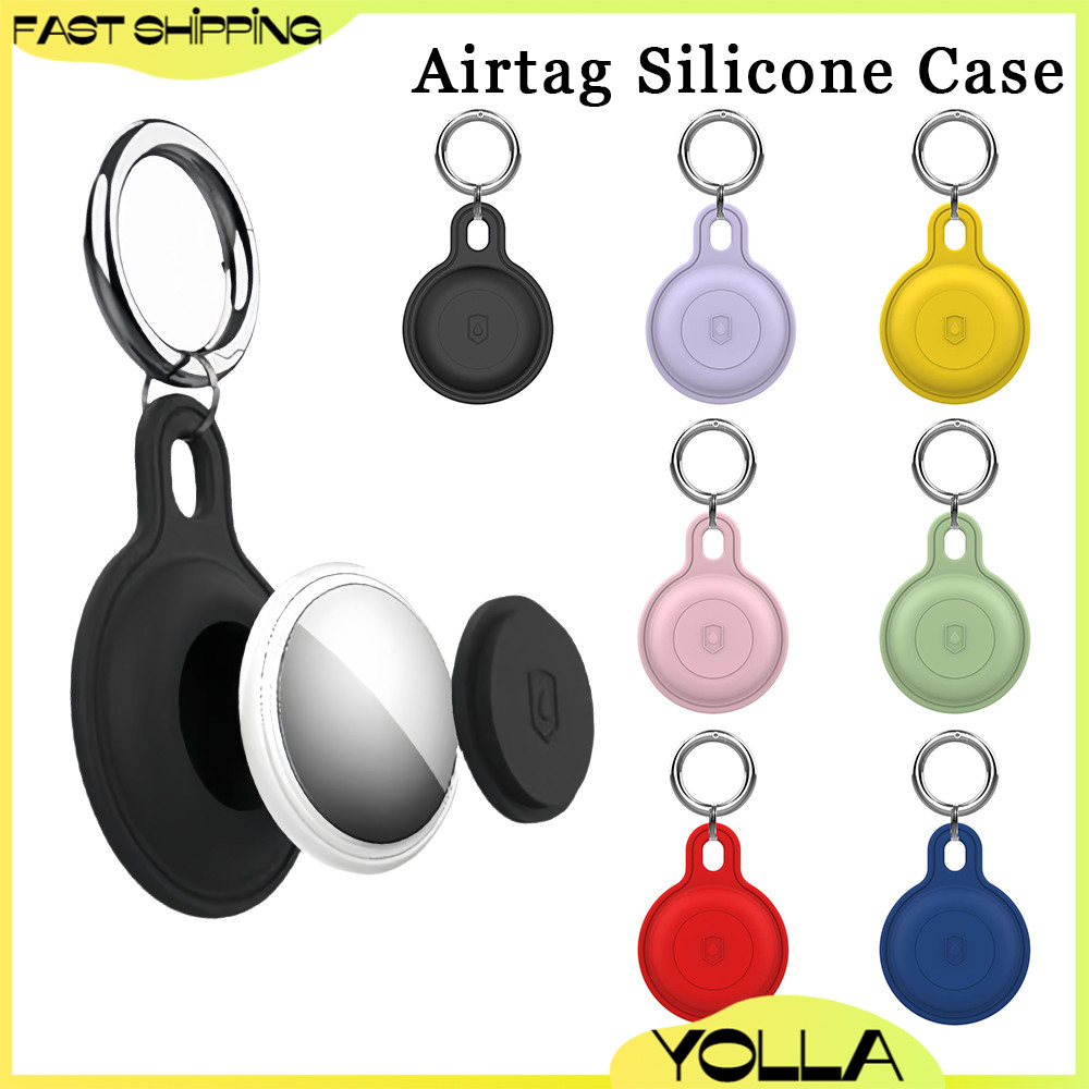 Silicone AirTag Keychain Case Waterproof Air Tag Holder with Snap Hook ...