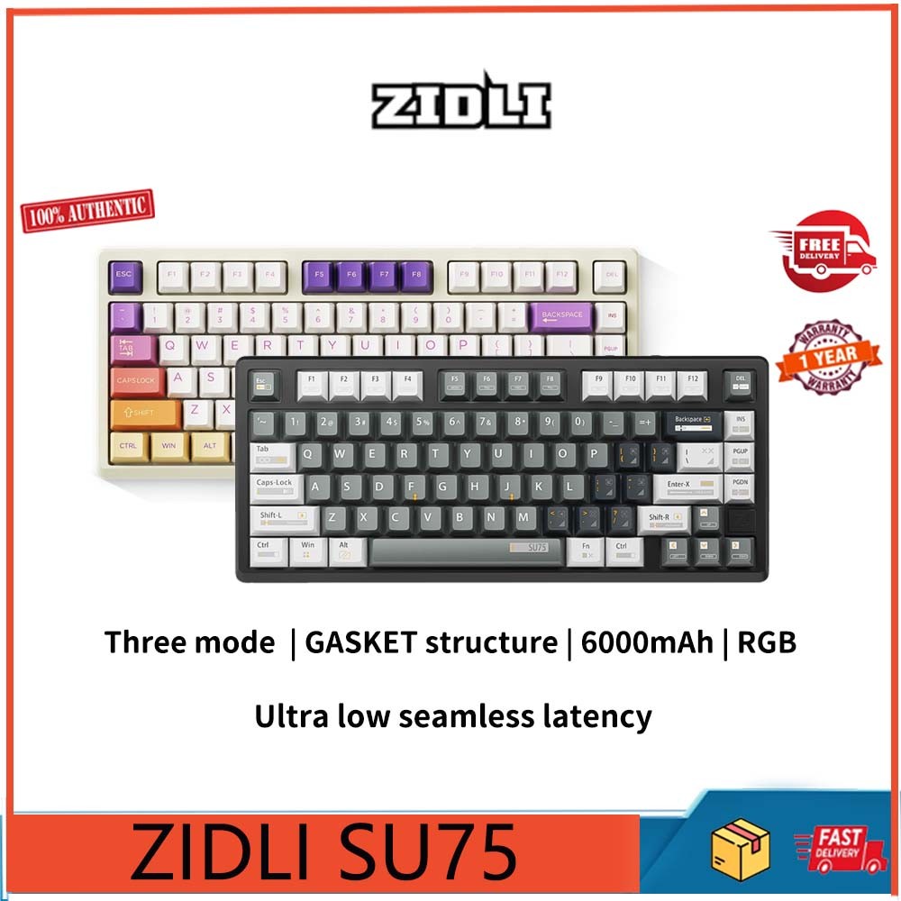 ZIDLI SU75 aluminum alloy three mode customized mechanical keyboard ...