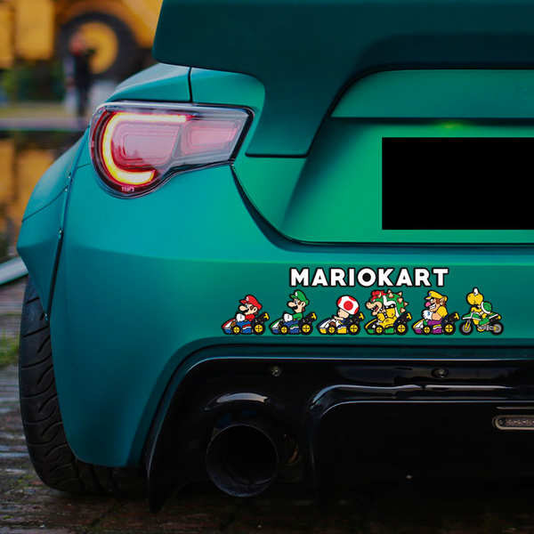 sticker kereta cermin depan sticker kereta Super Mario Racing Creative ...