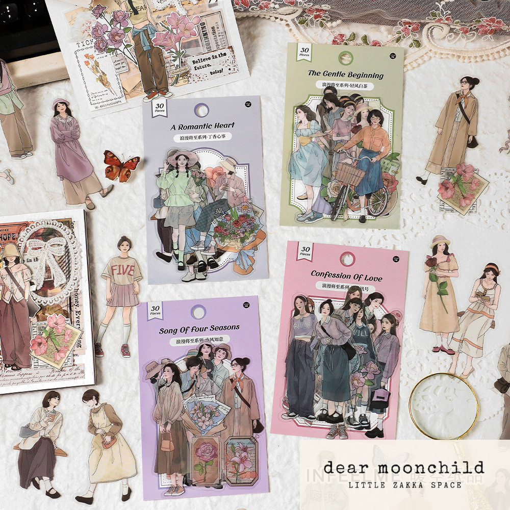 [Dear Moonchild] 30pcs Infeel.Me Romantic Korean Girl Character Ins ...