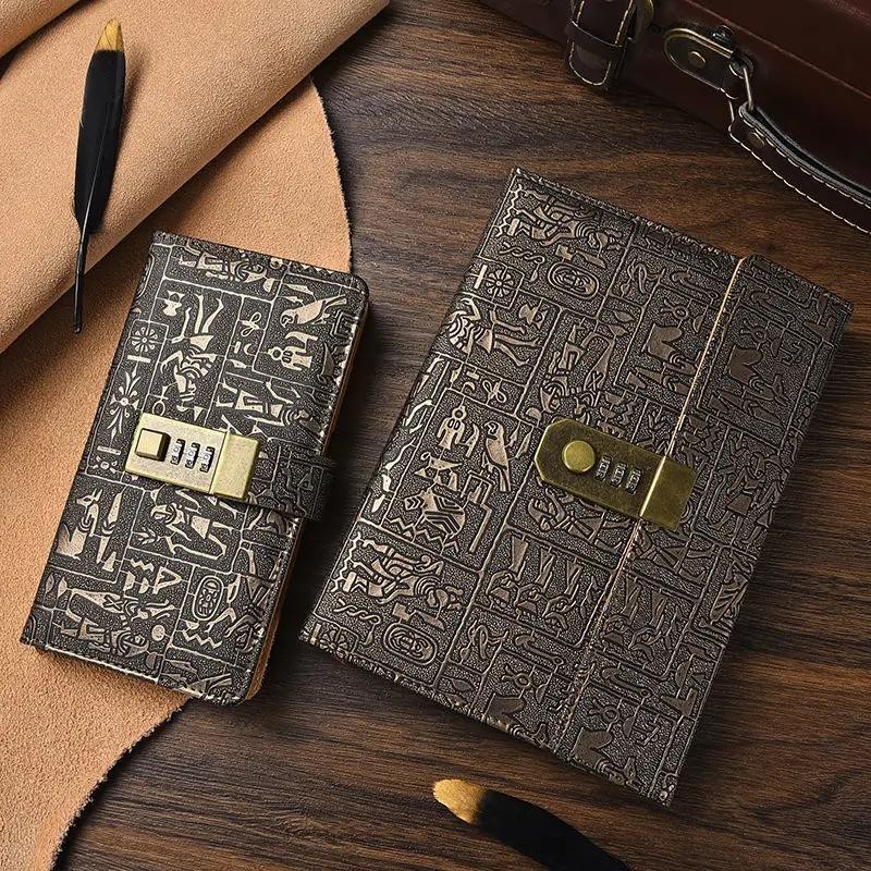 200 Pages Vintage Password Notebook A6 A5 B5 Ancient Egyptian Leather ...