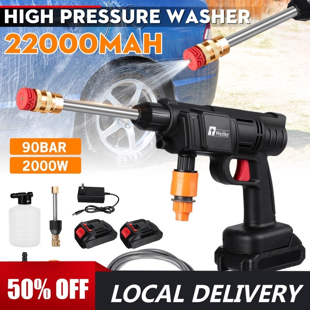 88V/388V 2000W 90Bar High Pressure Car Washer Water Guns Portable Cordless Water Jet Car Washing ...