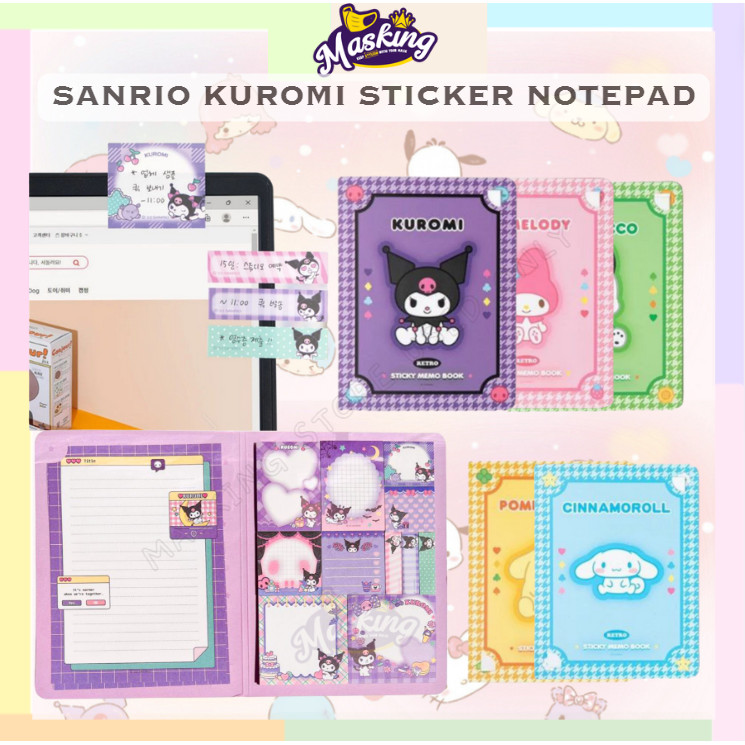 Kuromi Sanrio Sticky Notepad Memo Pad Cinnamoroll Cartoon Notepad | Shopee Malaysia