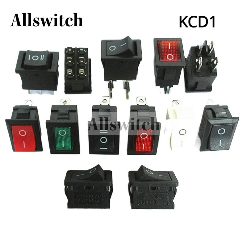 KCD1 Rocker Switch 21*15mm 6A/250V AC 10A/125V AC 2Pin 3Pin 4Pin 6Pin ...