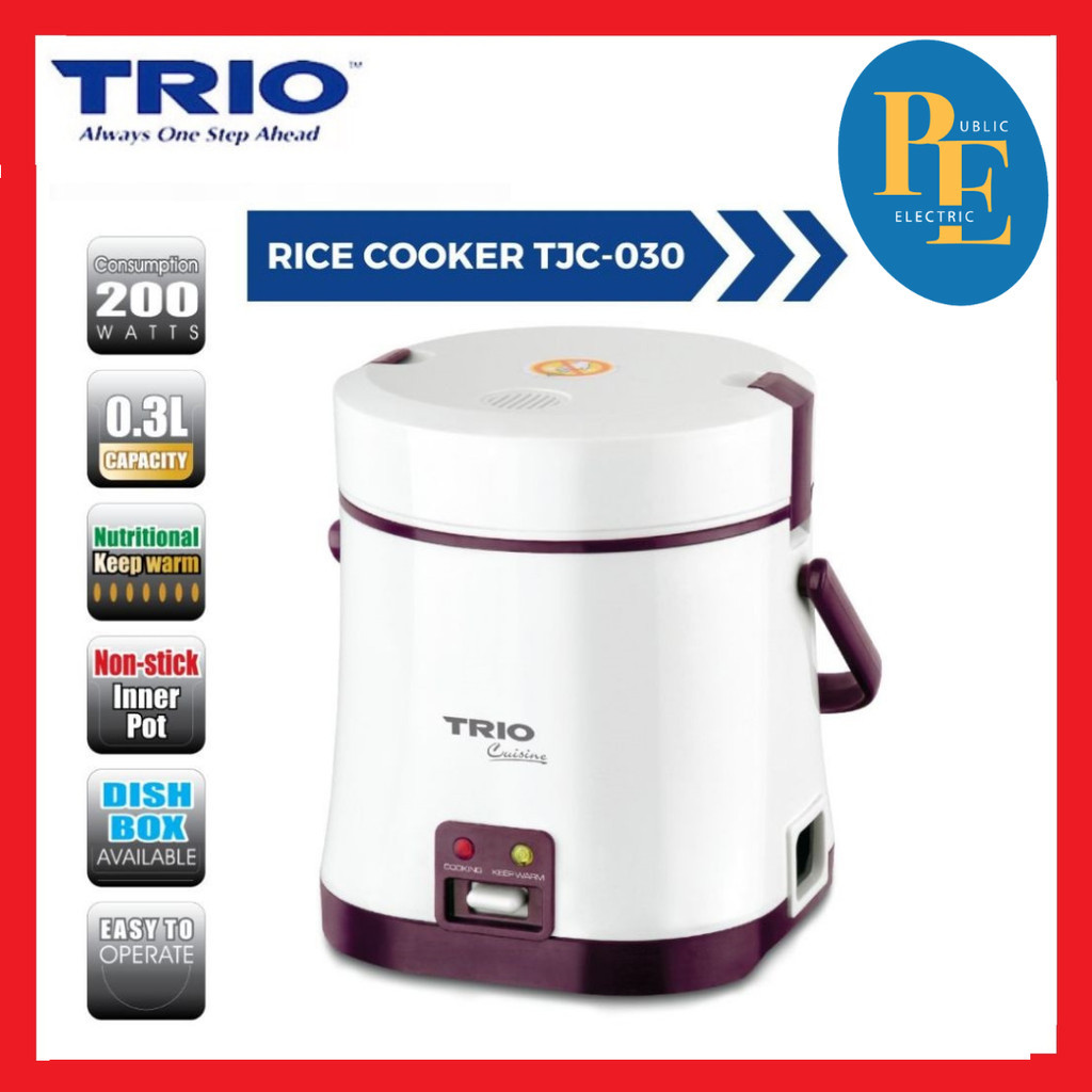 Trio 0.3L Rice Cooker with Detachable Cover & Dish Box TJC-030 | Shopee ...