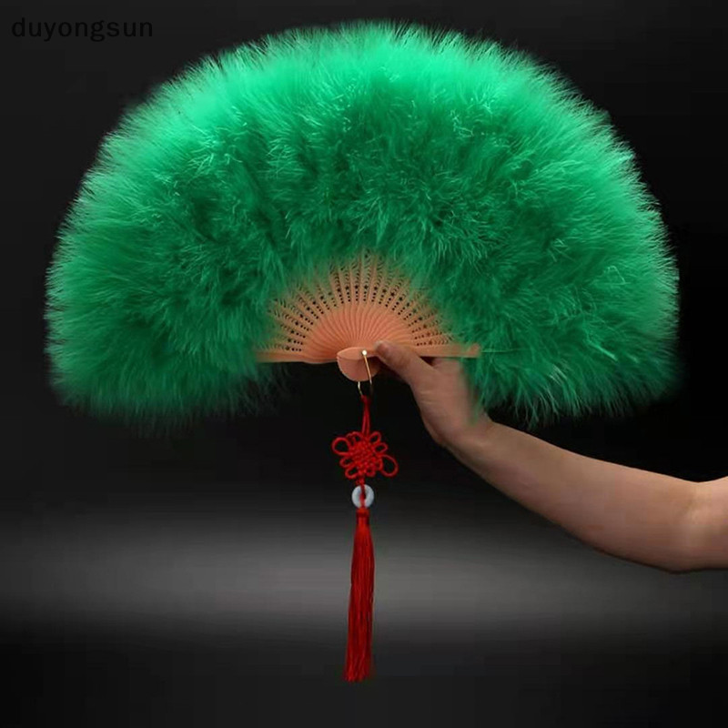 (duyongsun) Feather Folding Fan Japanese Sweet Fairy Girl Gothic Court ...