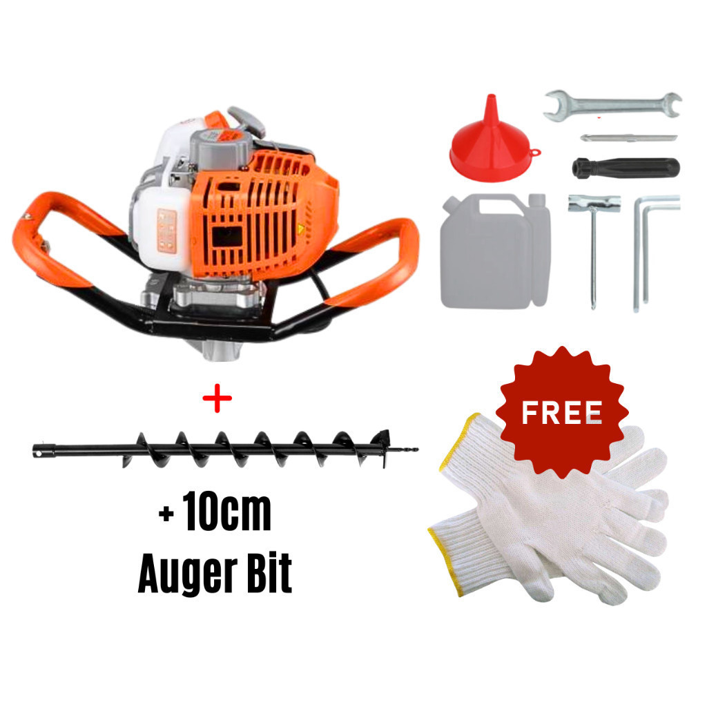 Driller Earth Auger Machine 52cc Optional DZ52CC CQ202 Hole Mesin Korek ...