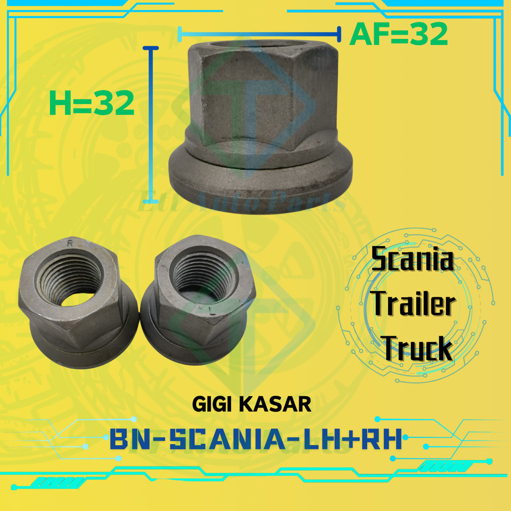 Scania/ Trailer/ Truck/ Hub Bolt Nut Only Tayar Nut Only (Front / Depan ...