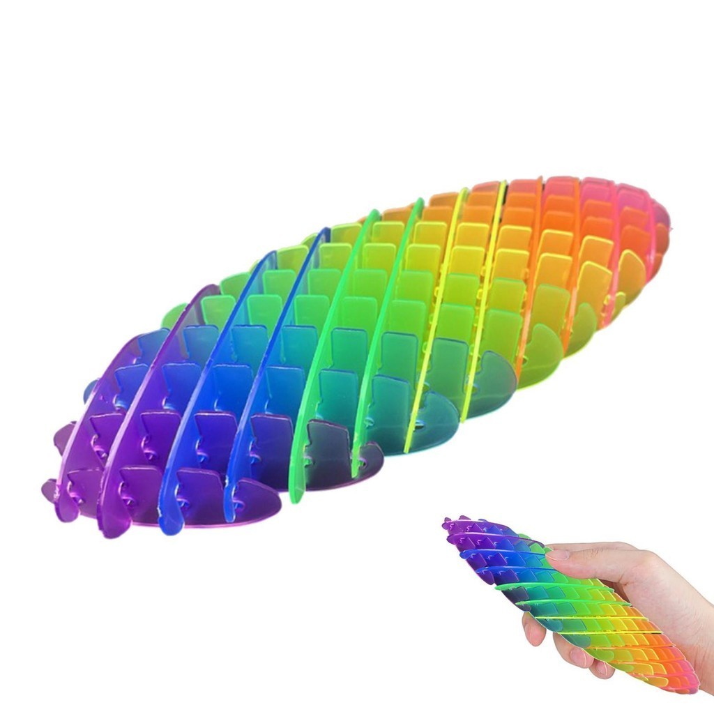 Worm Big Fidget Toy Oval Telescopic Deformation Elastic Toy Mesh Design ...