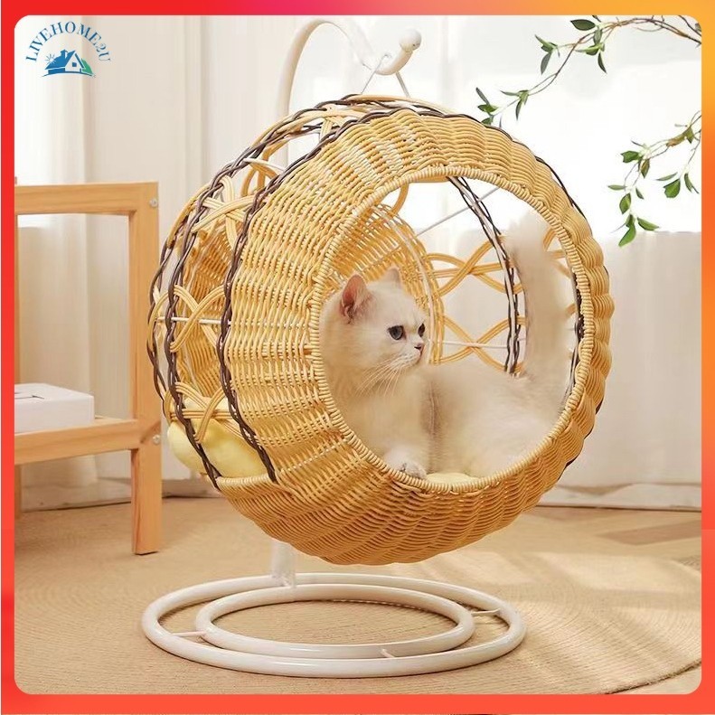 Rattan Cats Hanging Basket Pet Hanging Basket Cat Nest Pet Nest Pet ...
