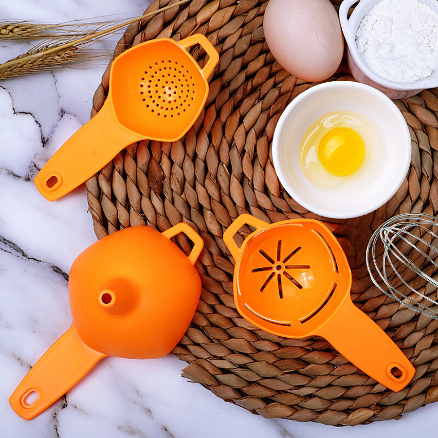 Egg Separator Spoon 3-Piece Set Multifunctional Filter Separate ...