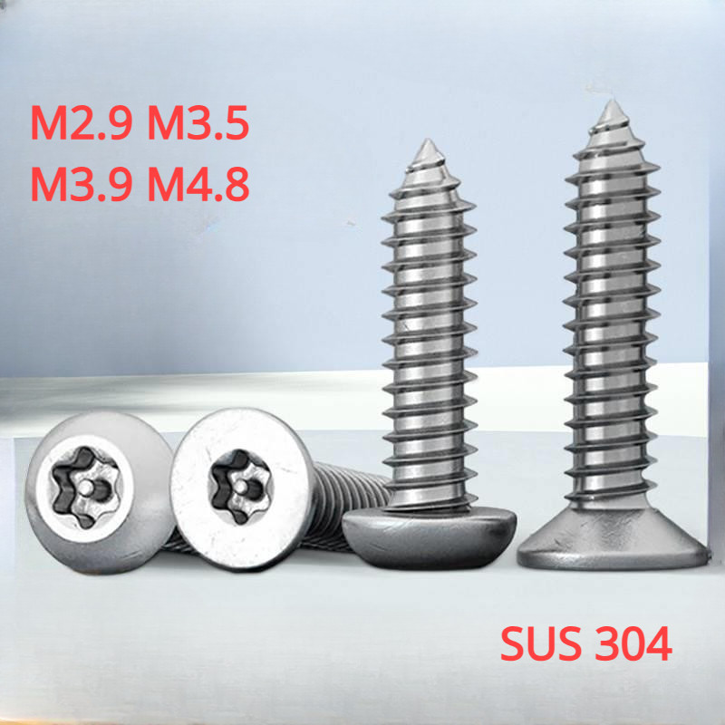 [YMH] 304 Stainless Steel Countersunk Head Round Head Torx Self-Tapping Screw M2.9 M3.5 M3.9 M4 ...