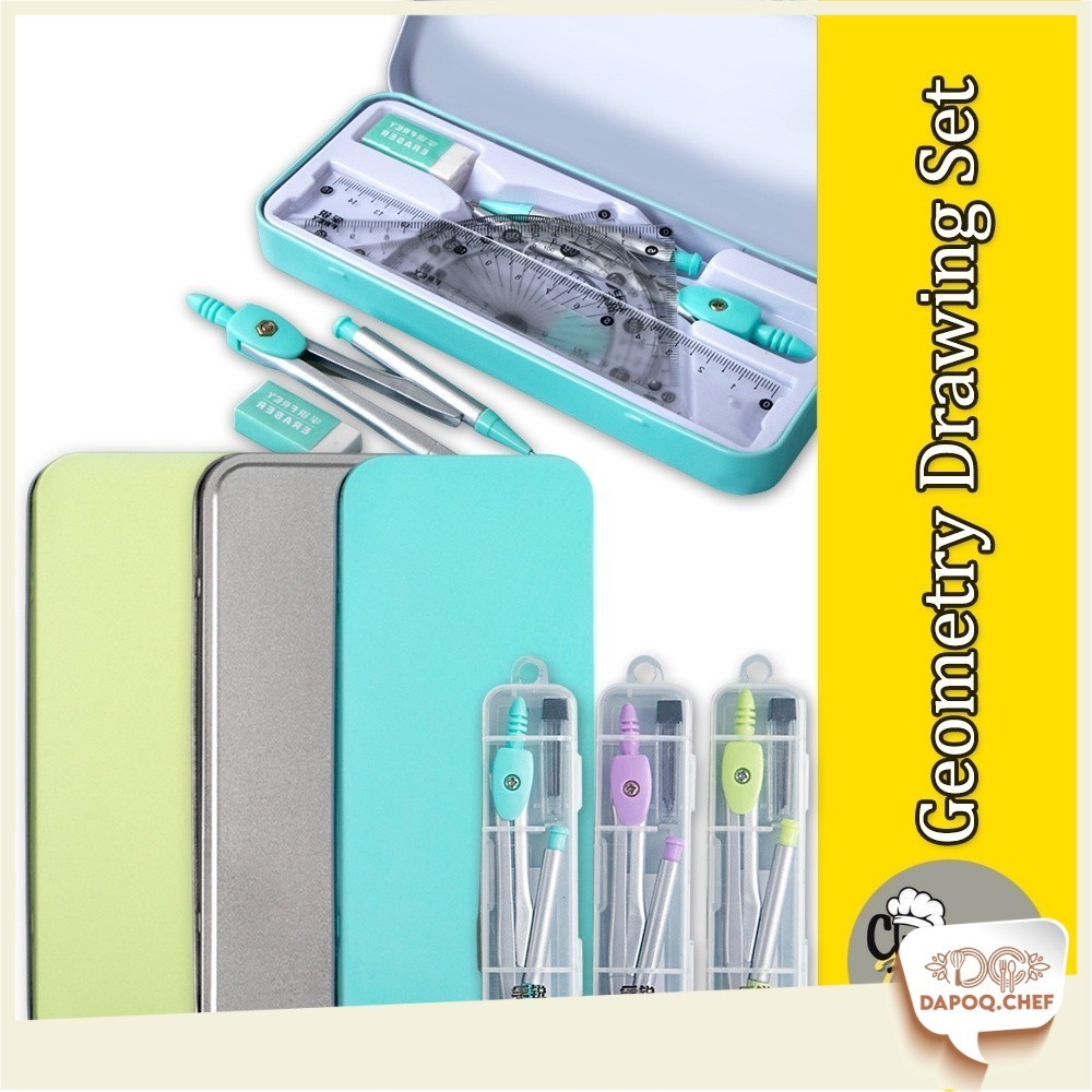 DC BEST 5 STAR Set Geometri Sekolah Matematik 2/7 pcs Kotak Besi ...