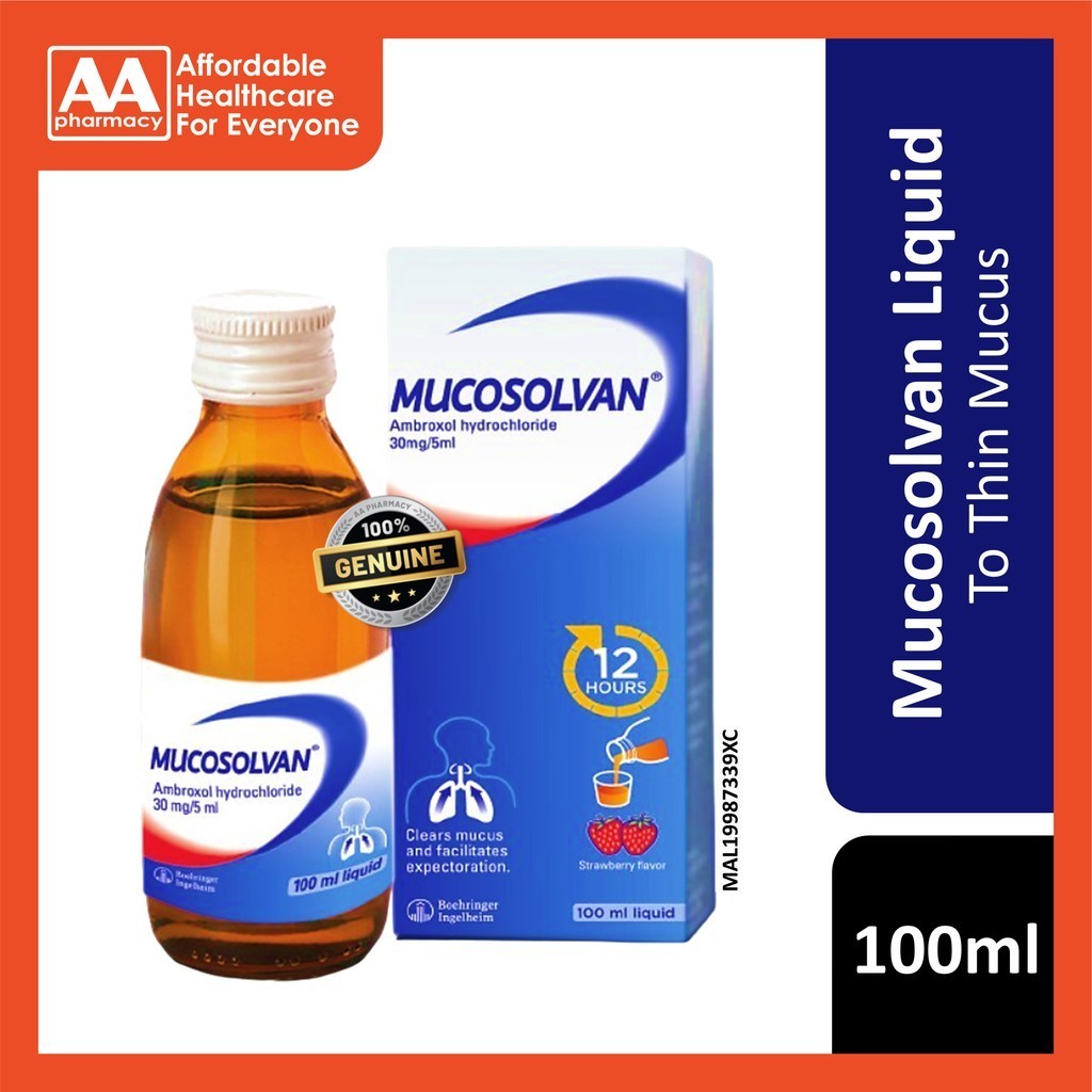 Mucosolvan Liquid 30mg/5ml (100ml) - To Clear Mucus and Facilitate ...