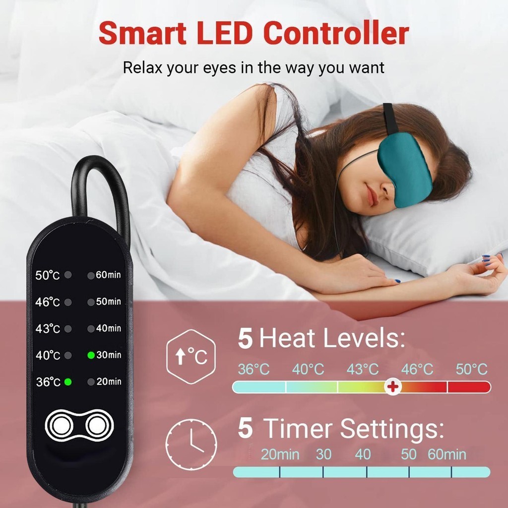 Heated Eye Patch Warm Compress for Eyes Heating Pad for Eyes Electric ...