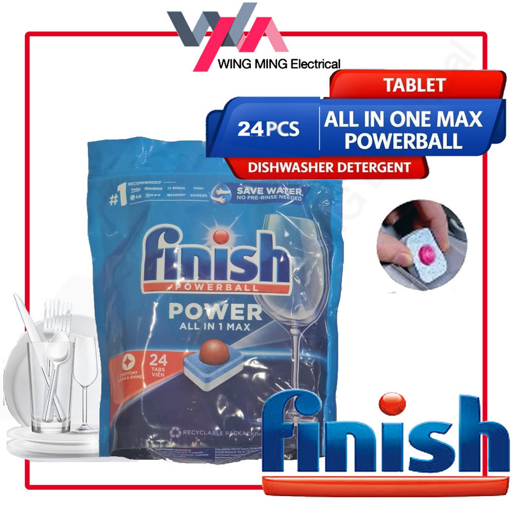Finish Max 24 Tabs Dishwasher Detergent Tablet All In One / Dishwash ...