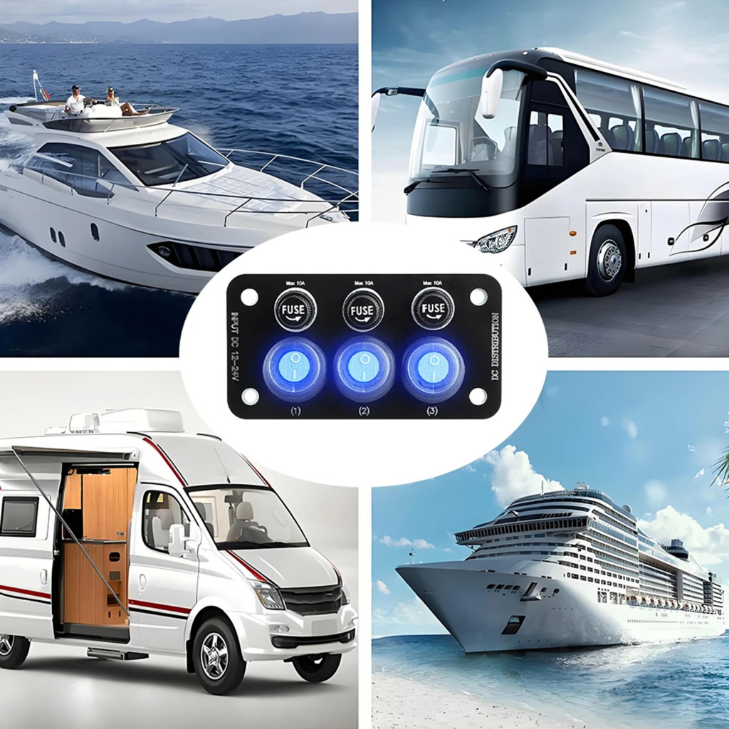 Boat Rocker Switch Panel Vehicle Toggle Switch Panel Waterproof 3 ...