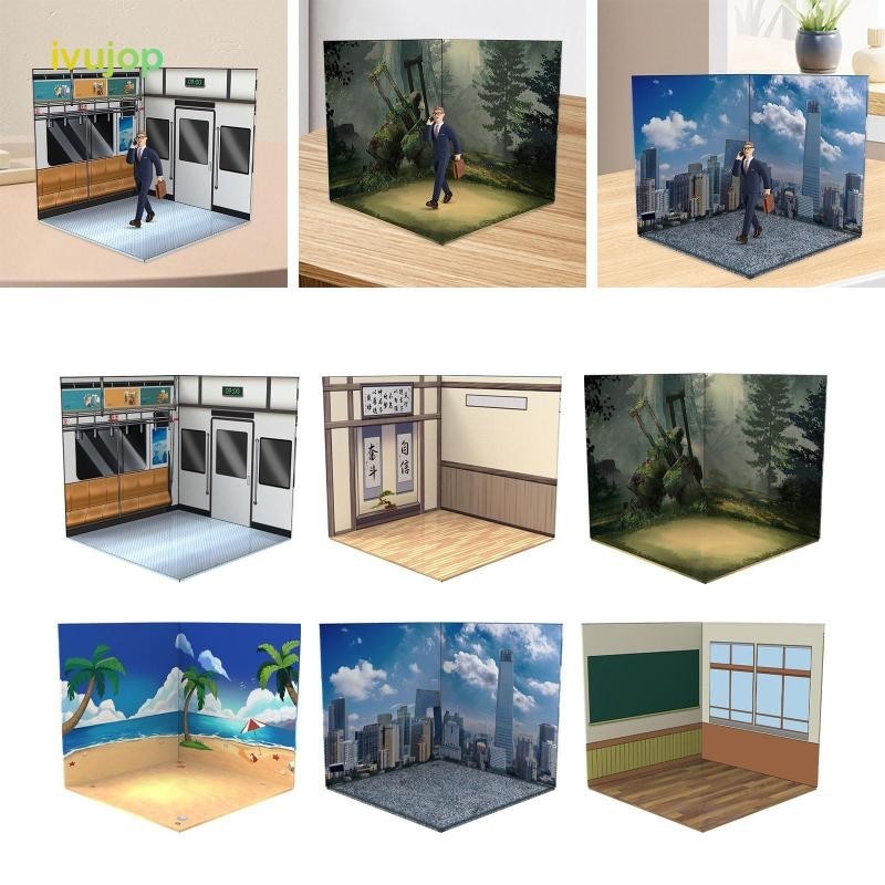[ivujop] 1:6 Backdrop Scene Organizer, Simulation Parking Background ...