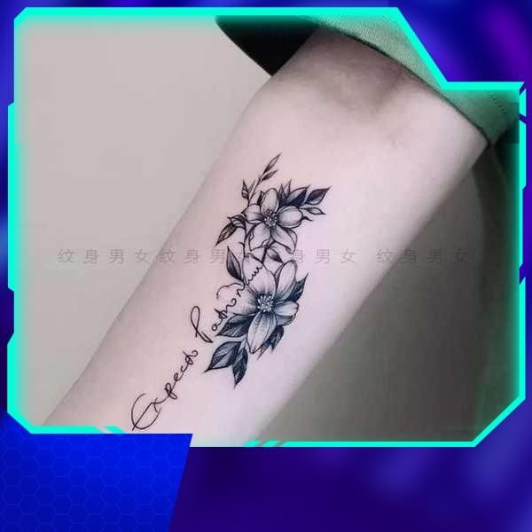 henna sticker inai Jus buah bunga tatu pelekat lengan bawah huruf ...