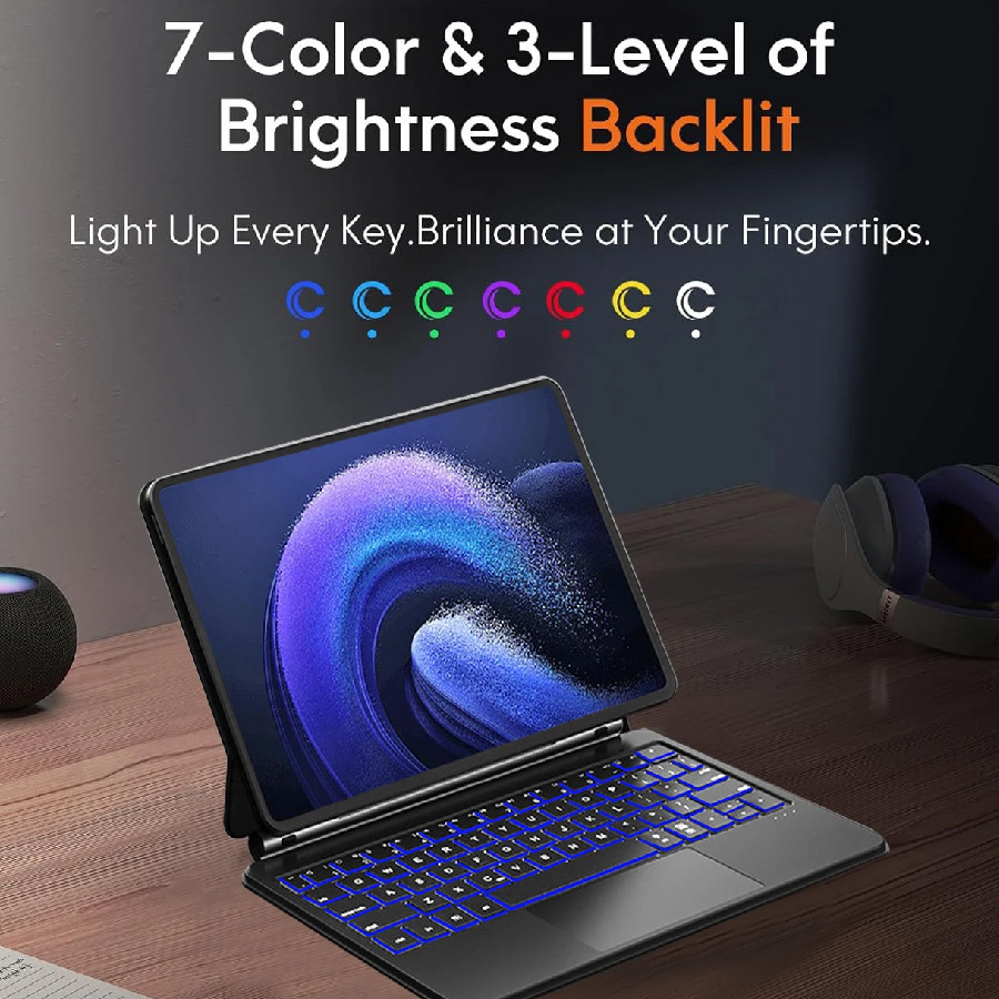 Bluetooth Blacklit Magnetic Keyboard Cover For Xiaomi pad 7 / 7 Pro 11 ...