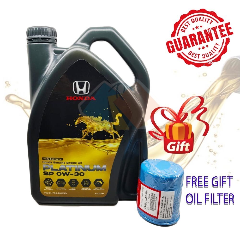 HONDA GENUINE ENGINE OIL PLATINUM FULLY SYNTHETIC SP 0W-30 4 LITRES ...