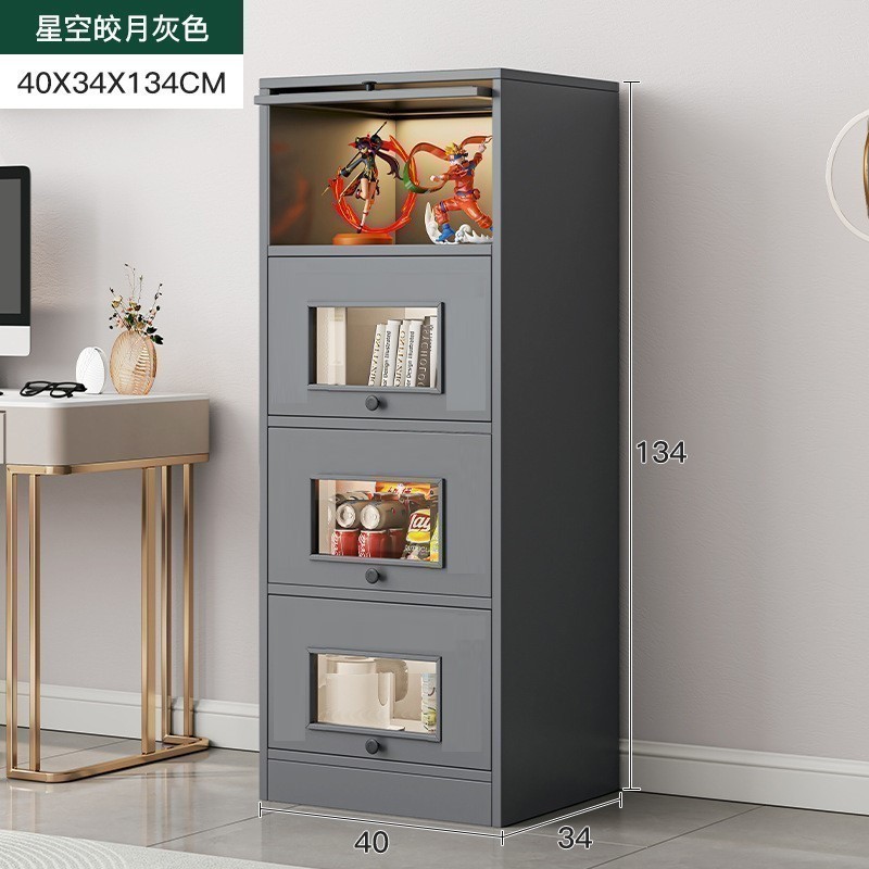 Multi Layer 5 / 4 / 3 Layer Bookshelf Grey Cabinet Transparent Acrylic ...