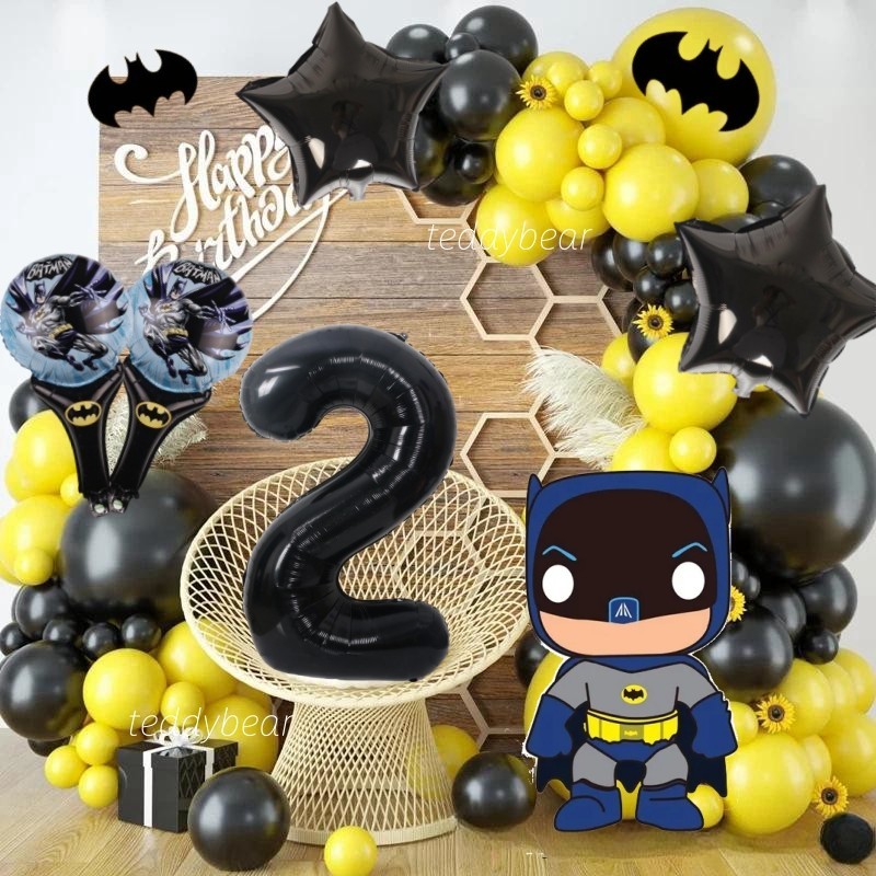 The Avengers Batman Theme Balloon Garland Arch Kit Superhero Mask Fol ...
