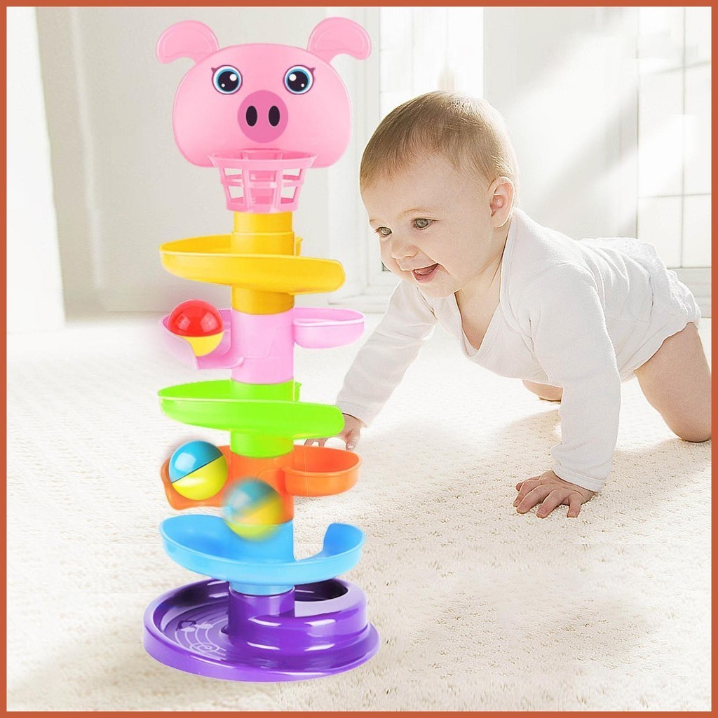 Ball Drop Toy 6-Layered Cute Stacking Tower Toy with Rolling Balls ...