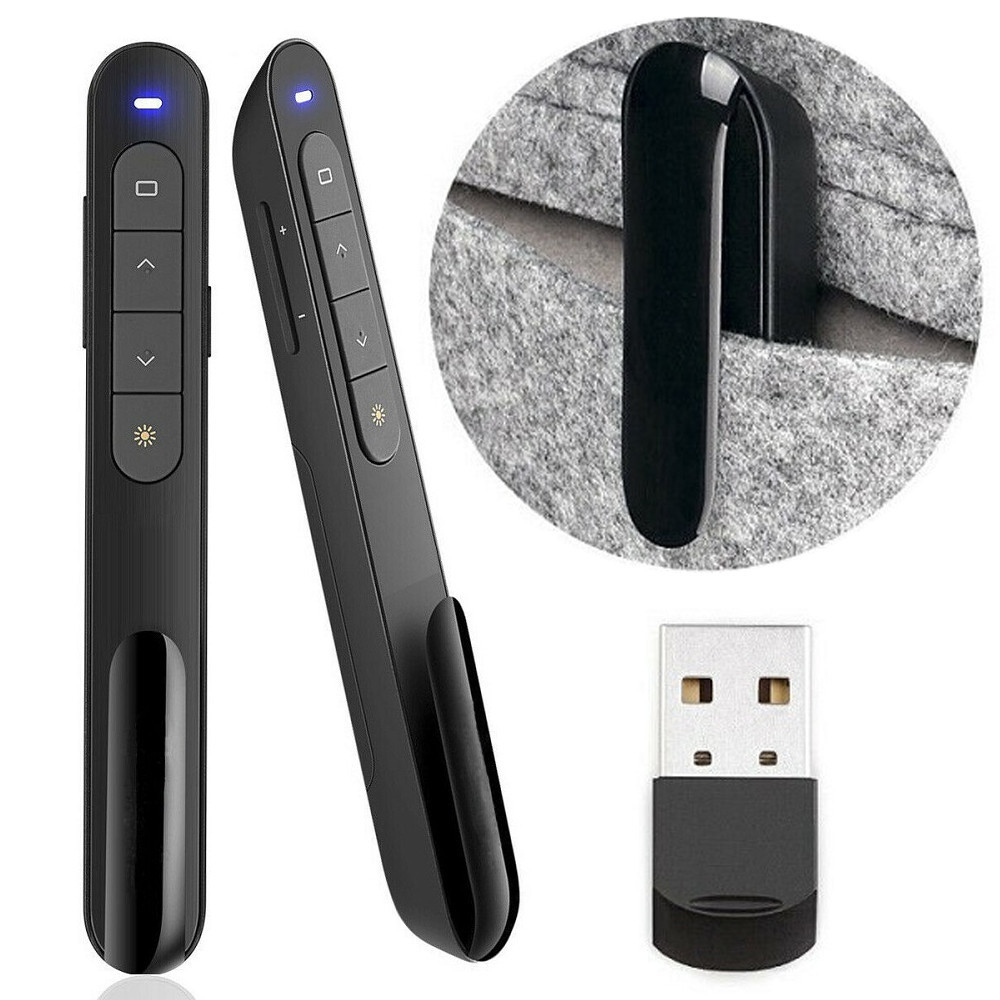 2.4G Wireless Powerpoint Presenter Laser Pointer USB Remote Control PPT ...