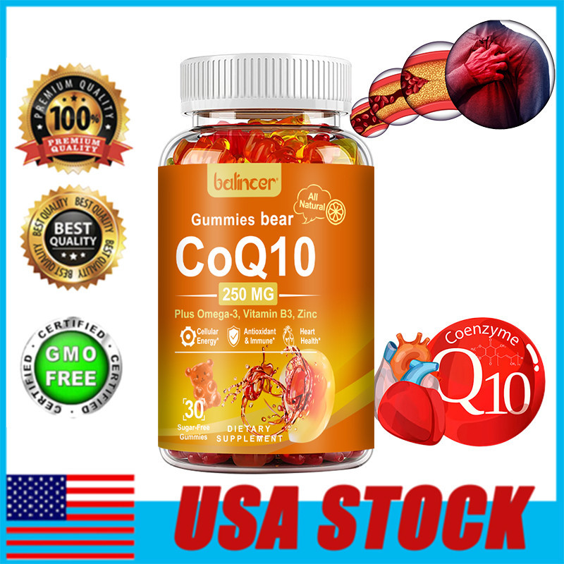 CoQ10 Gummies, CoQ10 250 Mg, Coenzyme Q10 Helps Support Heart Health, Antioxidant Support ...