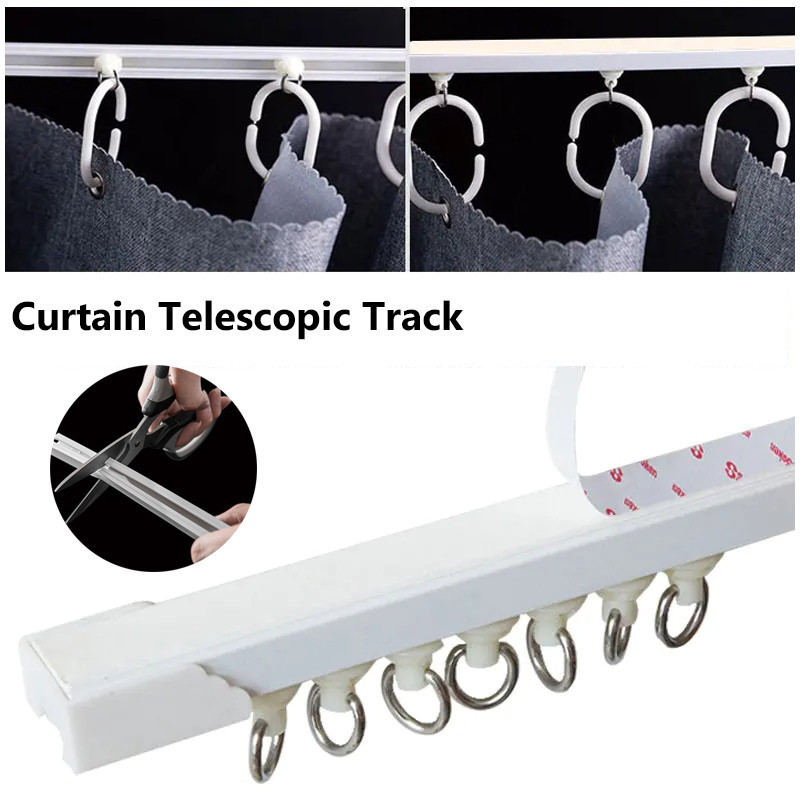Strong Adhesive Curtain Rail Self Adhesive Curtain Rail Track Door ...