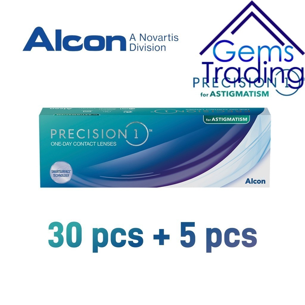 (30 pcs + 5 pcs) Alcon Precision 1 Toric Daily Disposable Silicone ...