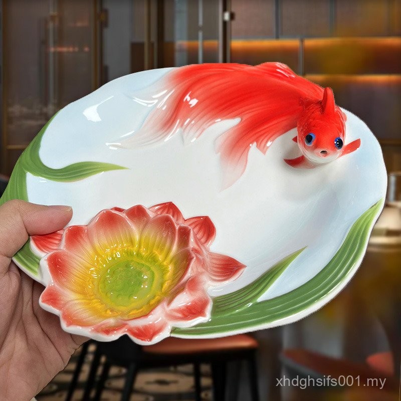 Pinggan Ladu Seramik Baharu dengan Hidangan Cuka, Pinggan Ikan Emas ...