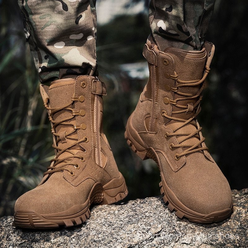 Ready Stock Men's Tactical Combat Boots High Cut Tactical Boots Heavy ...
