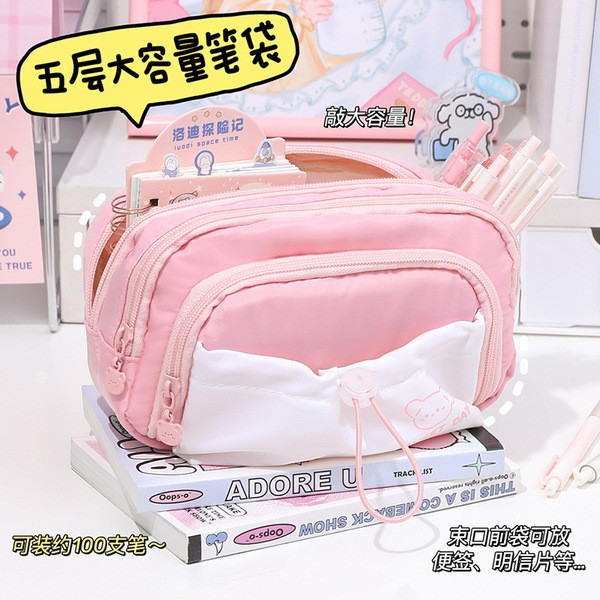 Pencil case Kotak pensil berkapasiti besar lima lapisan 2023 kotak alat ...