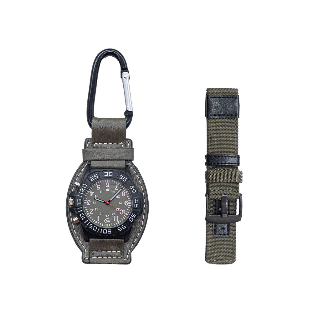 Combination Carabiner Quartz Watch Waterproof Luminous Braided Strap ...