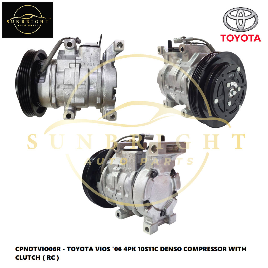 TOYOTA VIOS '06 4PK 10S11C DENSO COMPRESSOR WITH CLUTCH ( RC ) | Shopee ...