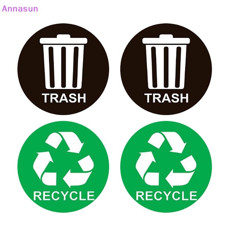 Annasun 3pcs Trash Bin Stickers Waterproof Recycle Bin Vinyl Decals ...