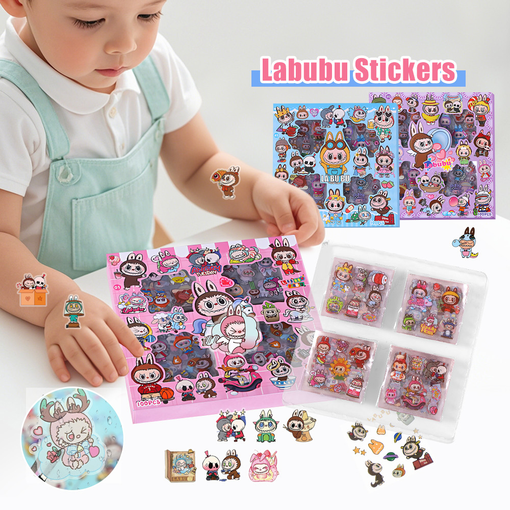 PAYOE Cartoon Labubu Sticker Set Decorative Stickers Cute Stickers PET ...