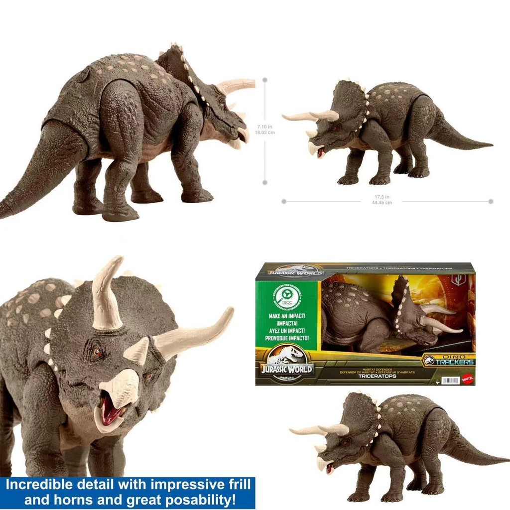 Genuine Mattel Jurassic Large Triceratops Dinosaurs Movable Limbs ...