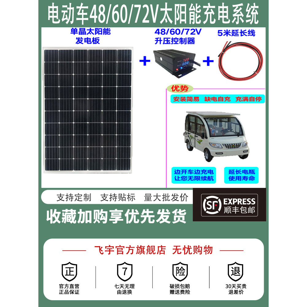 300W Panel Suria Monocrystalline 60V Panel Kuasa Kereta 72V Panel ...