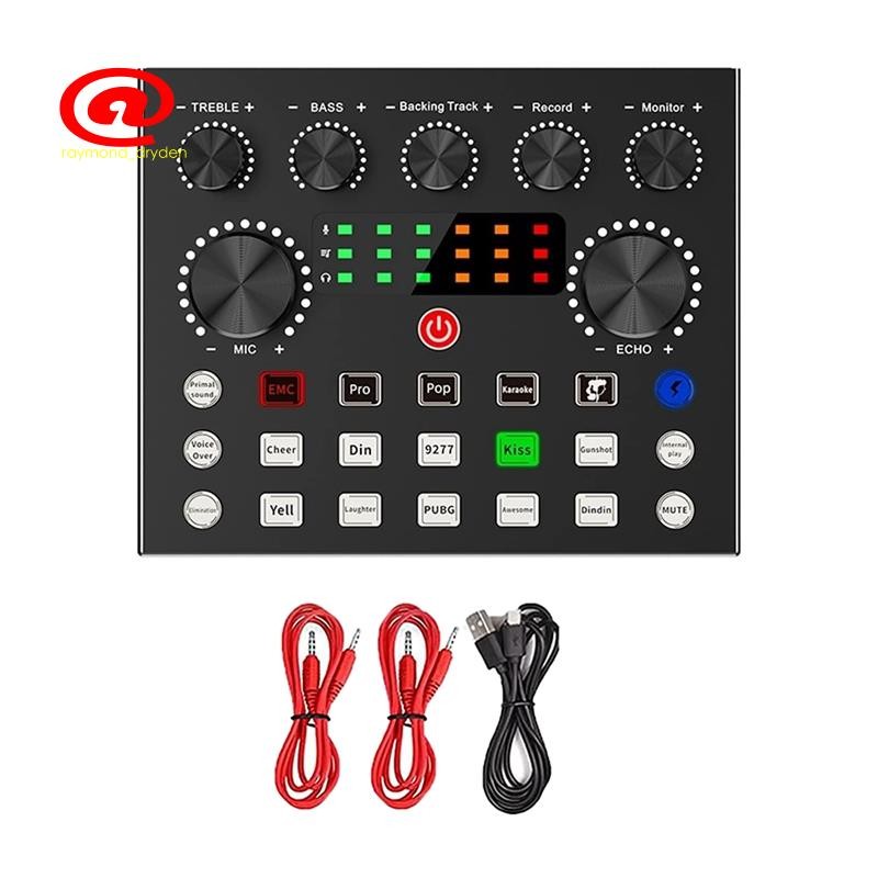 V8S Live External Sound Card Voice Changer Sound Card with Multiple ...