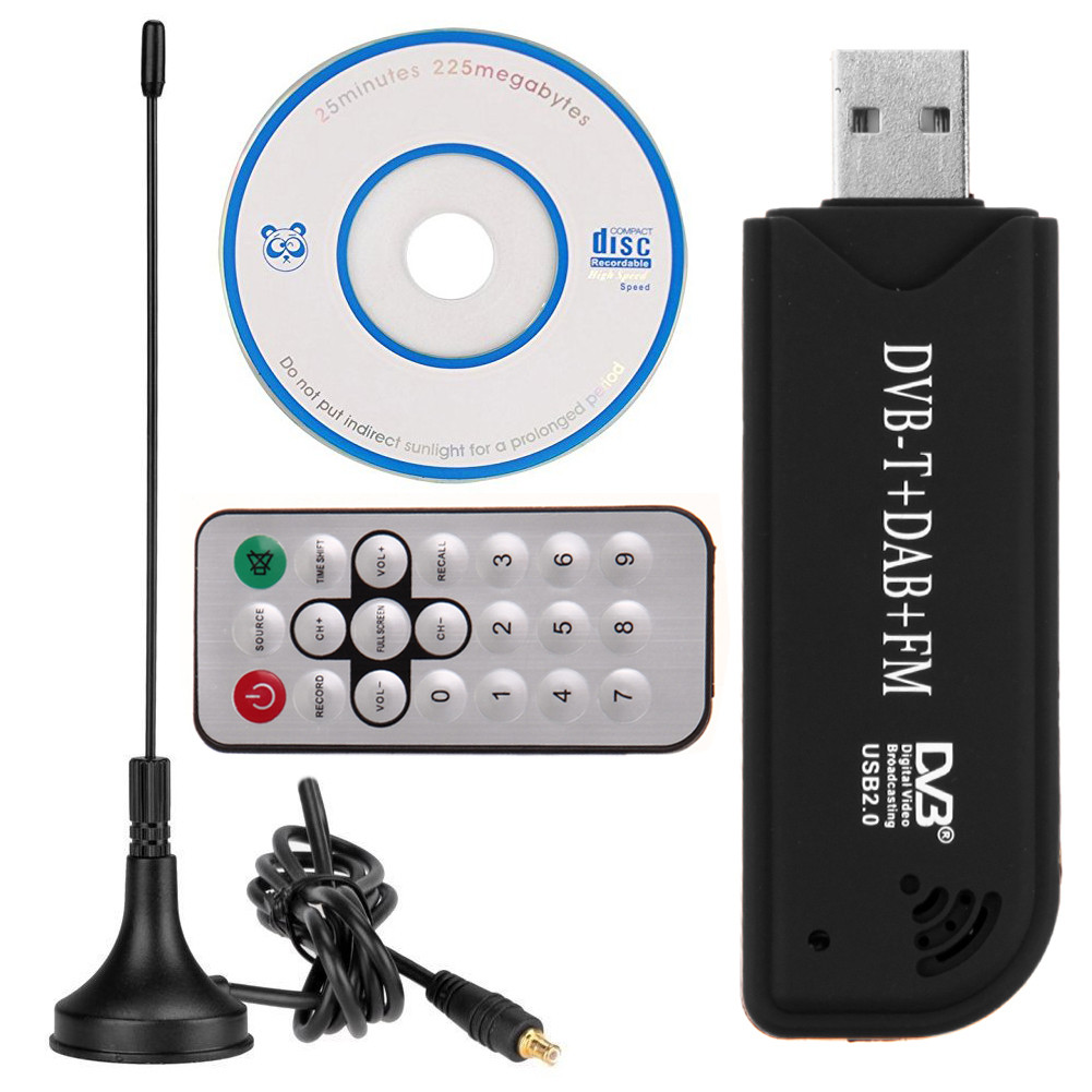 IR Remote Digital satellite USB TV Stick DAB FM DVB-T RTL2832 FC0012 SDR RTL-SDR Dongle Stick ...