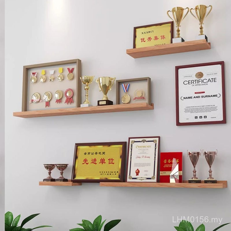Corporate Solid Wood Display Stand Flat Certificate Honor Wall Shelf ...