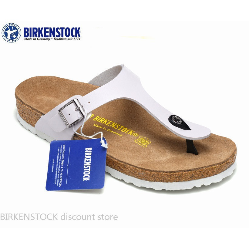 Birkenstock Gizeh Lelaki/Perempuan Klasik Gabus Putih Matte Putih Warna ...