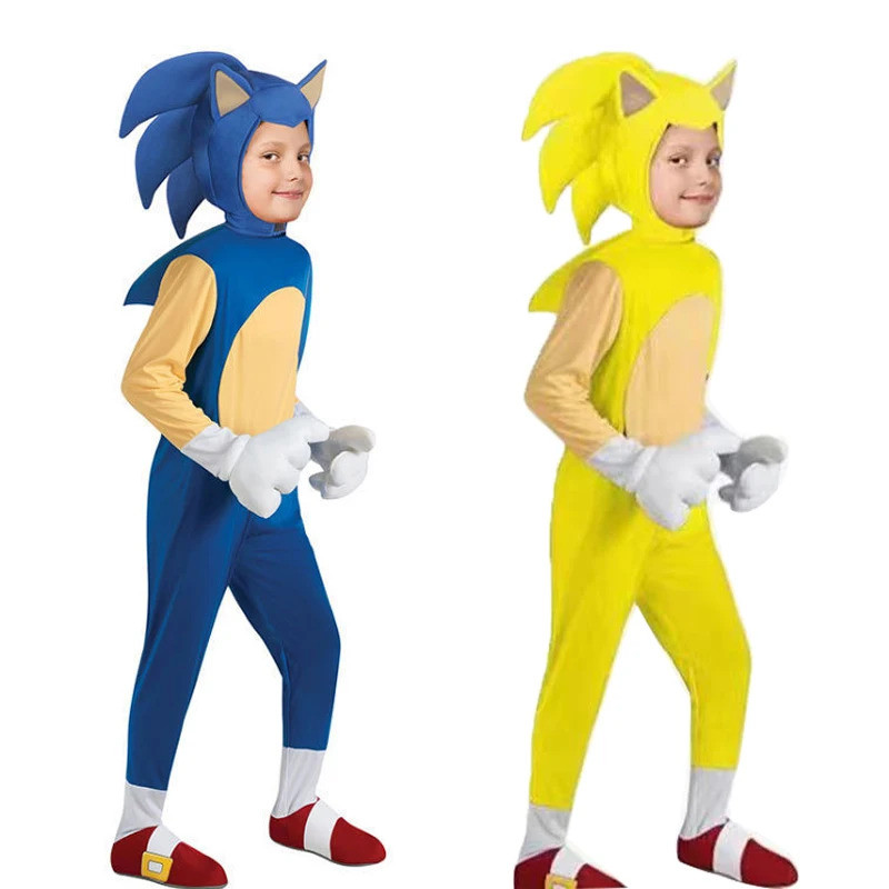 Sonic kid series cosplay costume kids hedgehog jumpsuit anime Sonic ...