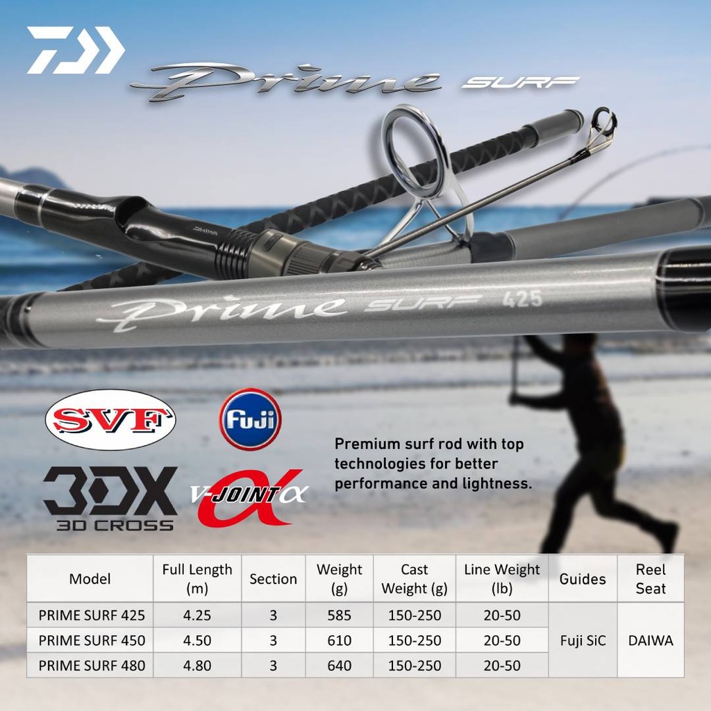 RD009 - DAIWA Prime Surf Fishing Rod/ Long Cast Spinning Rod/ SurfCast ...